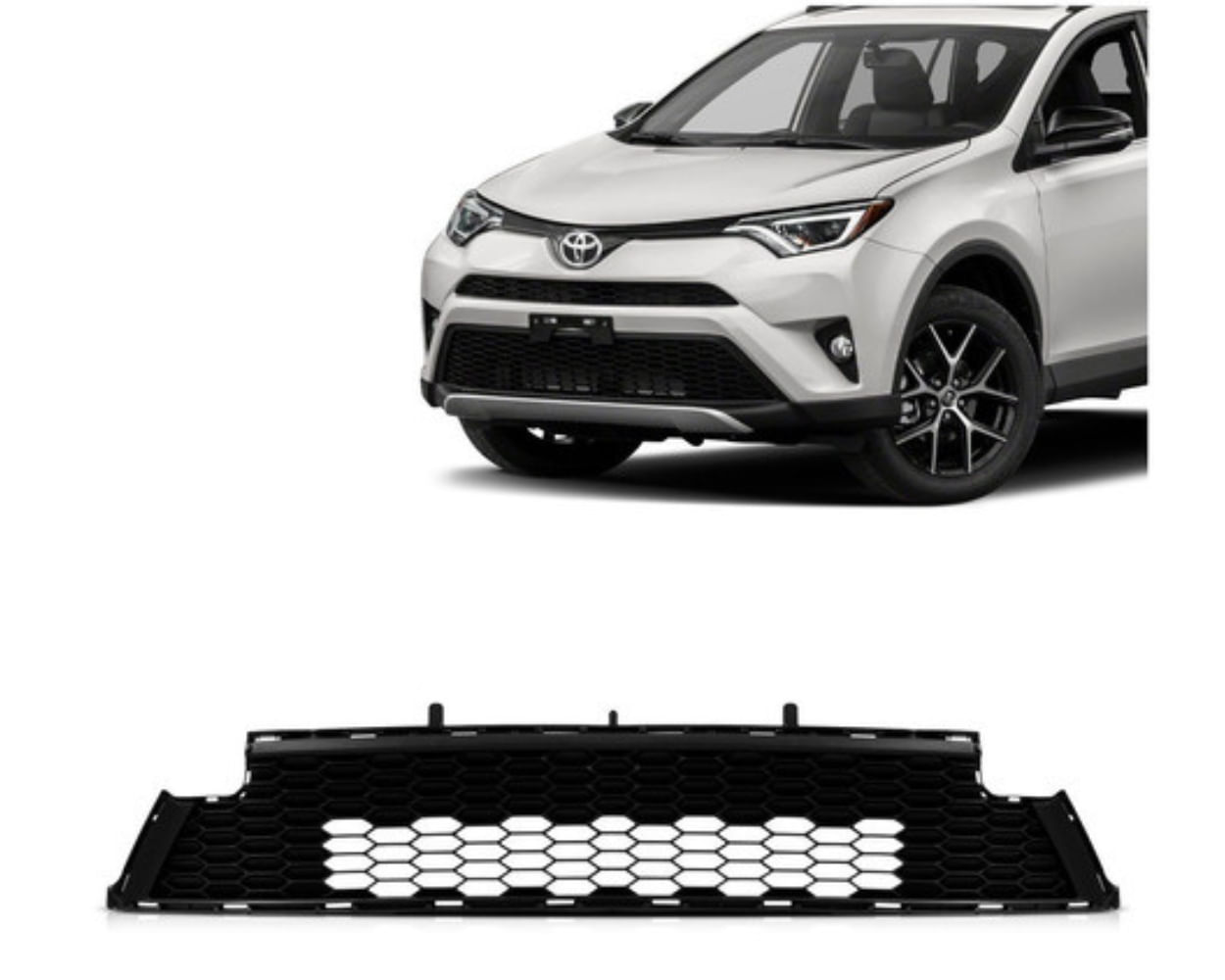 Grade Inferior Parachoque Rav4 2017 2018 2019 Colmeia - Fuscão Preto