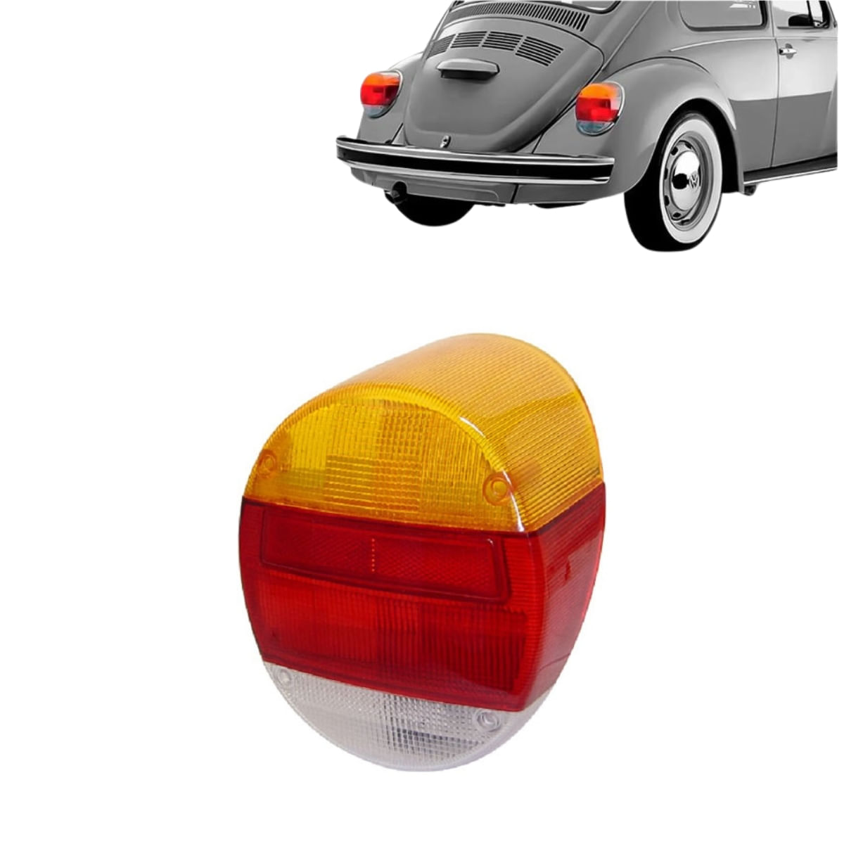 Lente Traseira Tricolor Fusca Fafa 1979 A 1982 - Fuscão Preto