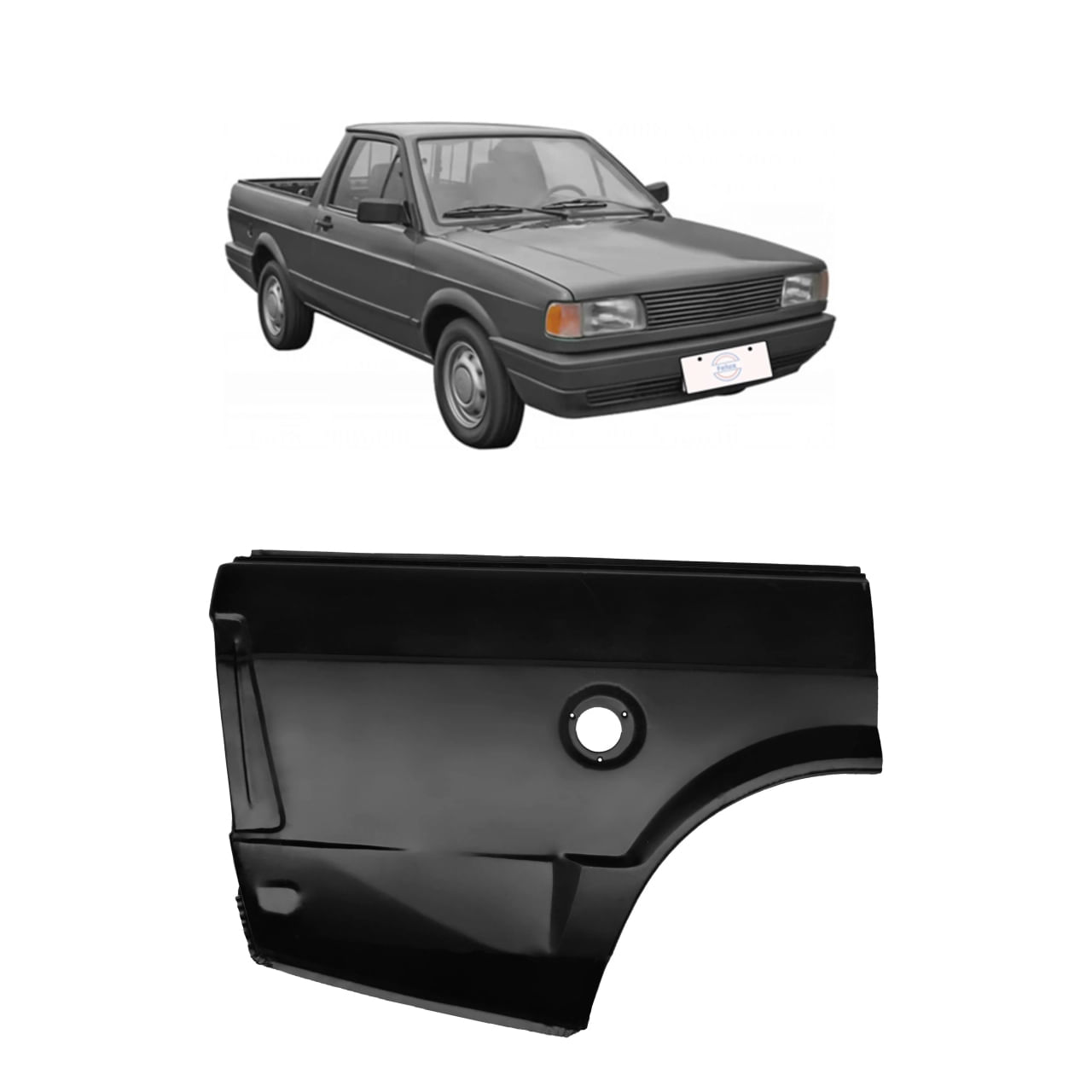 Meia Lateral Traseira Saveiro Quadrada 87 88 89 90 91 A 97 - Fuscão Preto