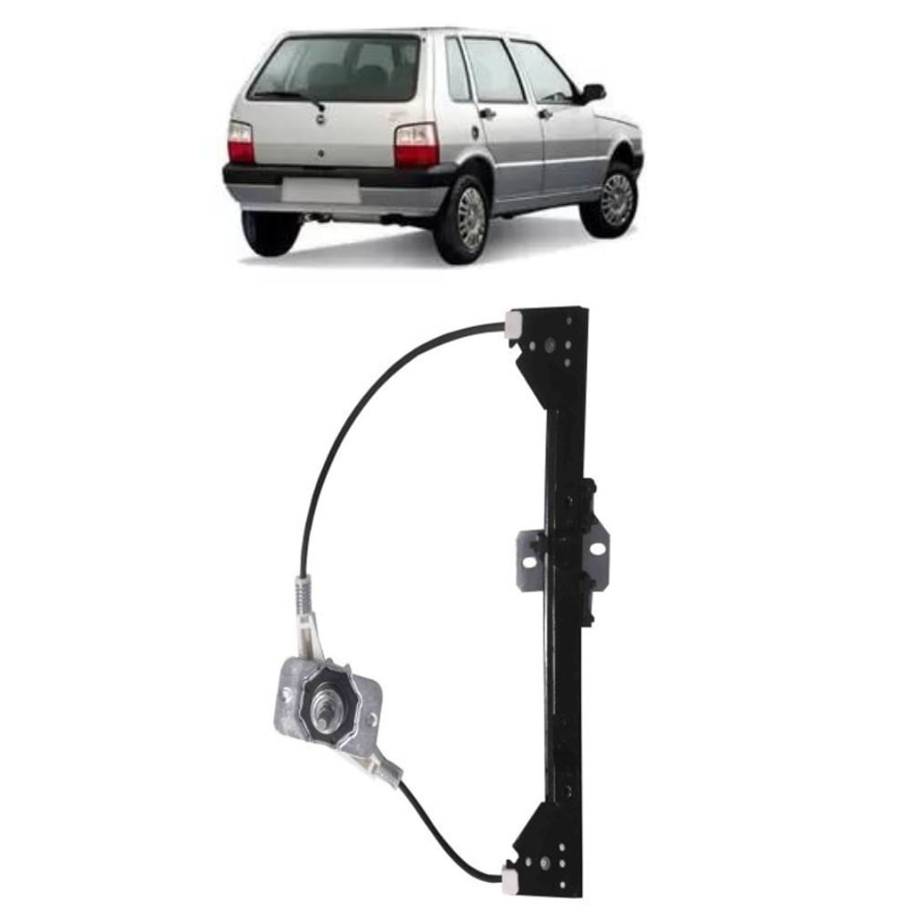 Maquina Vidro Traseira Manual Uno 1985 86 87 A 2009 - Fuscão Preto