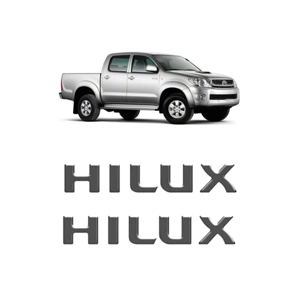Letras Emblema Adesivo Lateral Hilux 1989 A 2014 - Fuscão Preto