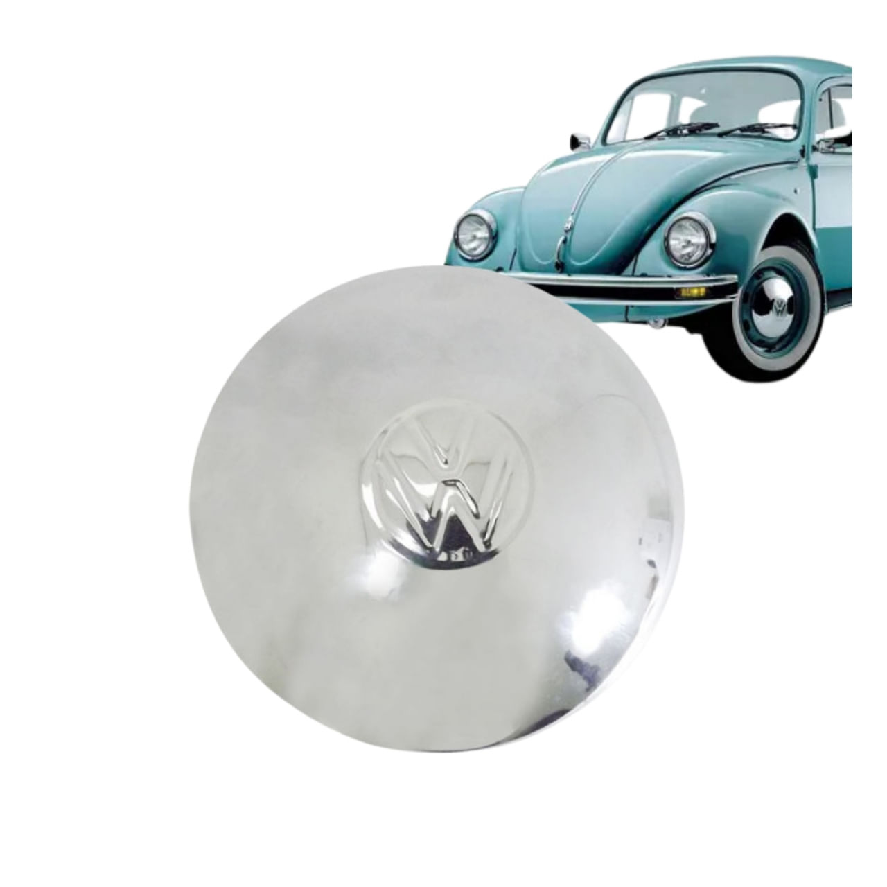 Calota Fusca Kombi 1976 A 1997 Antigo Cromada Abaulada - Fuscão Preto