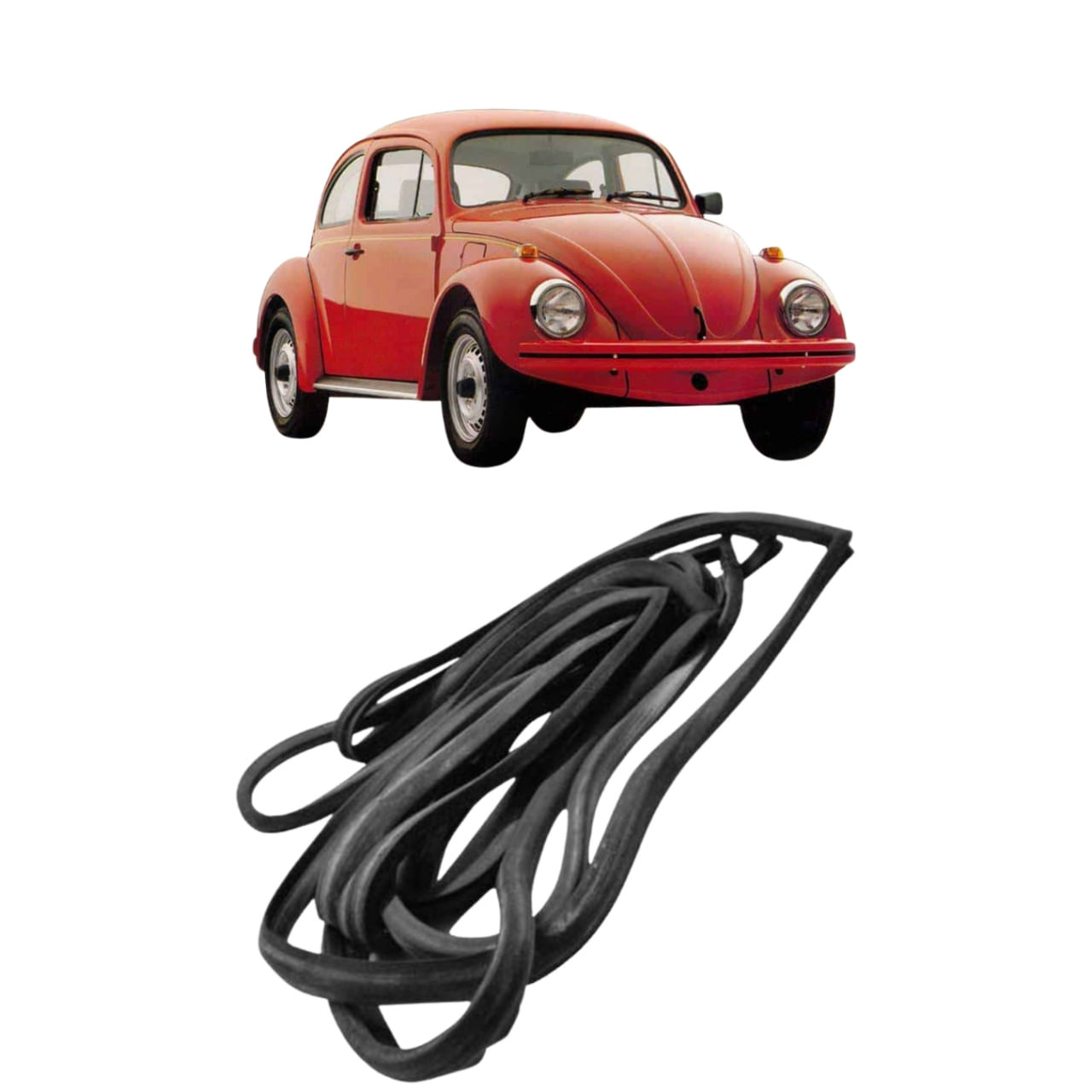 Borracha Porta Fusca 1967 A 1994 Par - Fuscão Preto