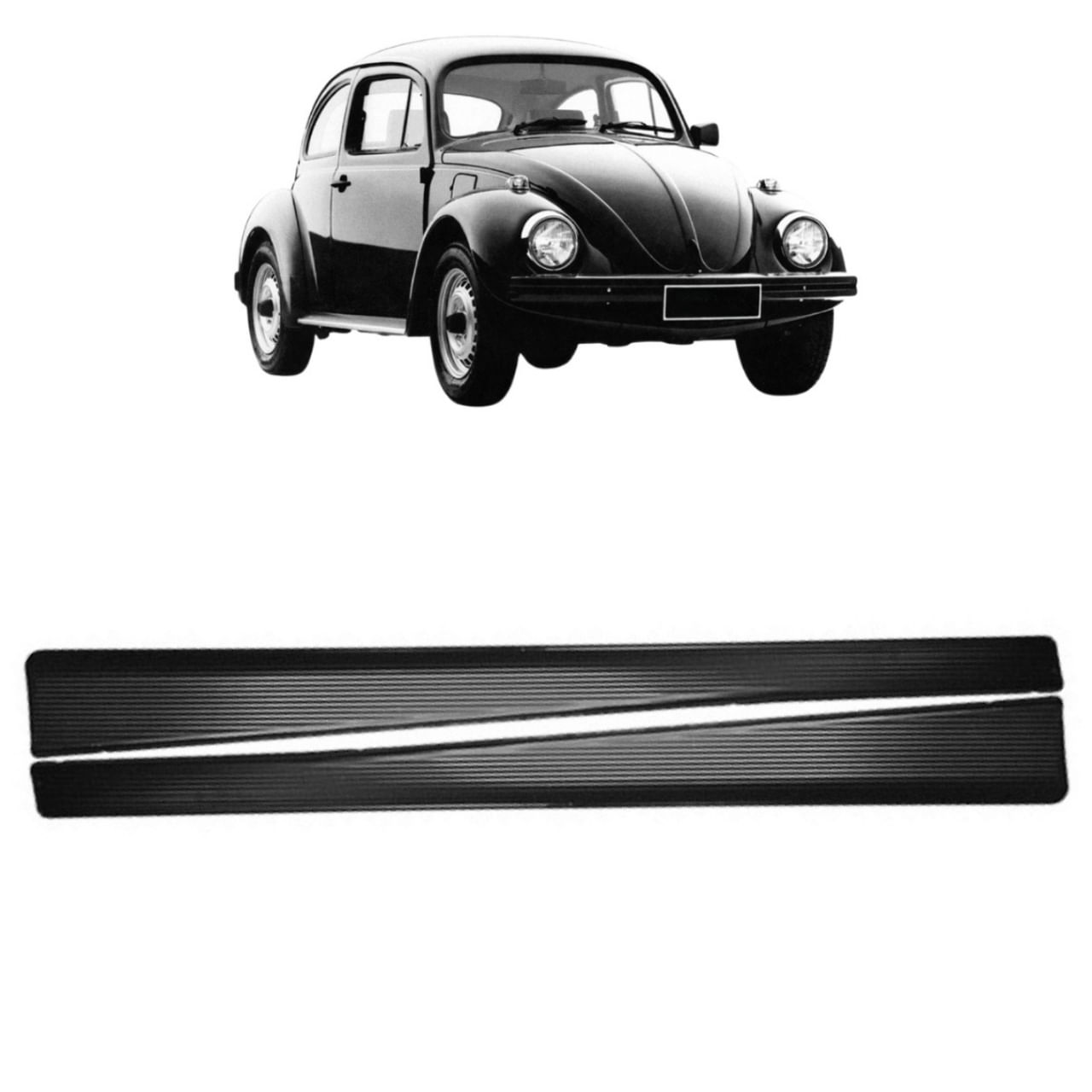 Par Estribo Sem Friso Fusca 1959 A 1996 - Fuscão Preto
