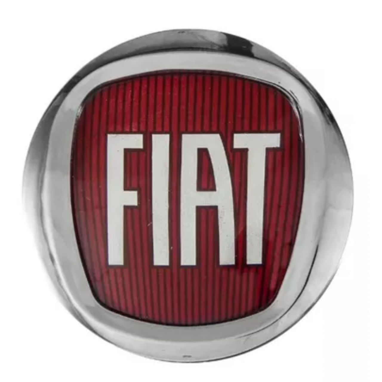 Emblema Botom Calota Fiat Alto Relevo Vermelho 65mm - Fuscão Preto