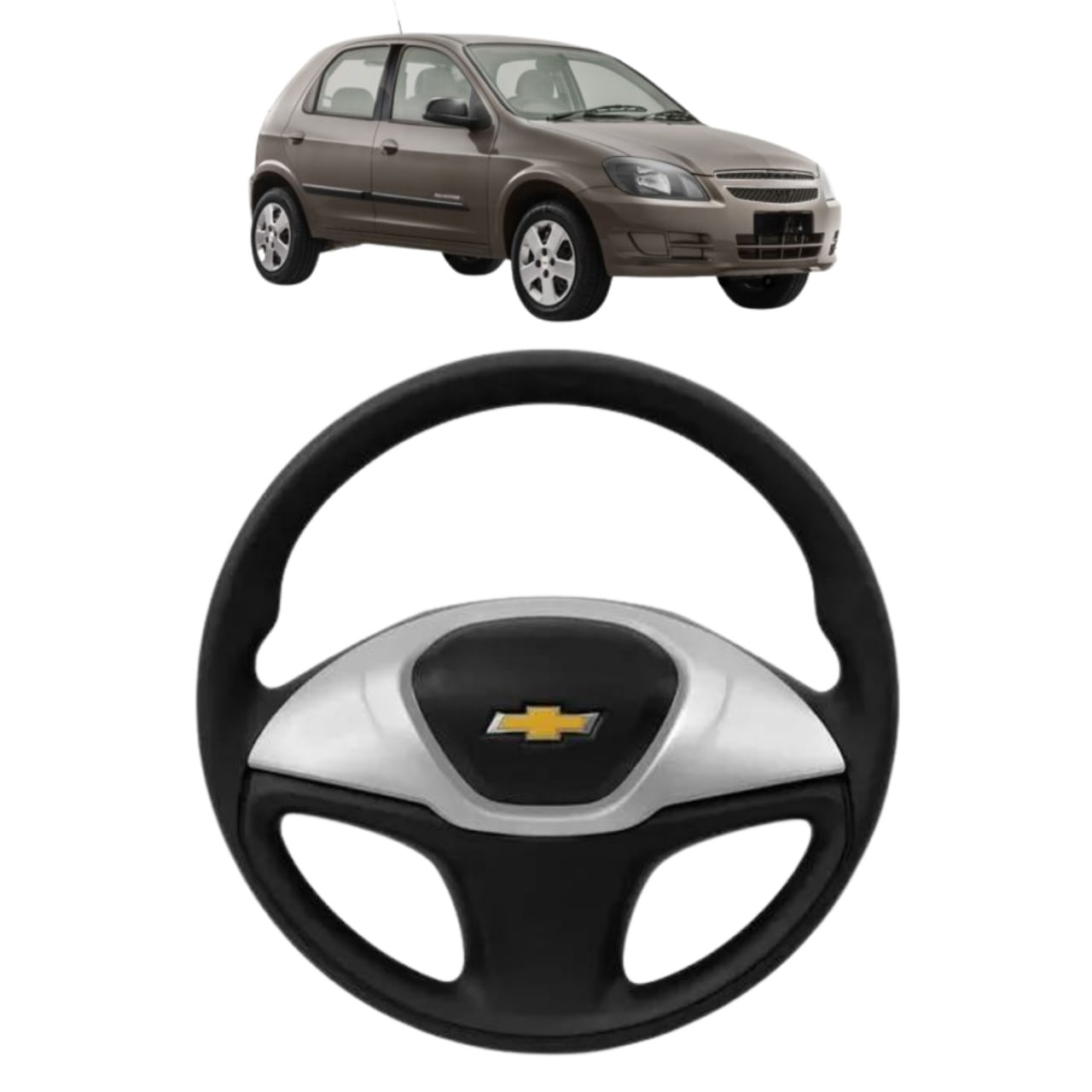 Volante Celta Prisma 2007 2008 2009 A 2012 Modelo Original - Fuscão Preto